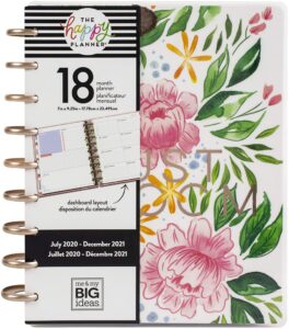 me & my big ideas happy planner med 18 det, detailed florals, july 2020-dec 2021