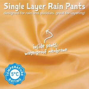 JAN & JUL Toddler Girl Boy Waterproof Pants, Puddle-Dry Single Layer (Single Layer: Yellow, 2T)