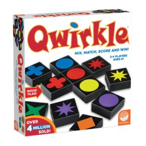 MindWare Qwirkle Strategy Games Pack of 3 – Kit Includes Popular Games Qwirkle, Qwirkle Rummy and Qwirkle Bonus Pack - Ideal Family Games for Game Night and Party Games for Adults - Ages 6 and Up