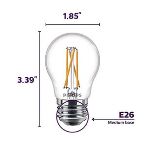 Philips LED Flicker-Free A15 Light Bulb, Dimmable Warm Glow Effect, 500 Lumen, 2700-2200K, EyeComfort Technology, 5.5W=60W, E26 Base, 8-Pack