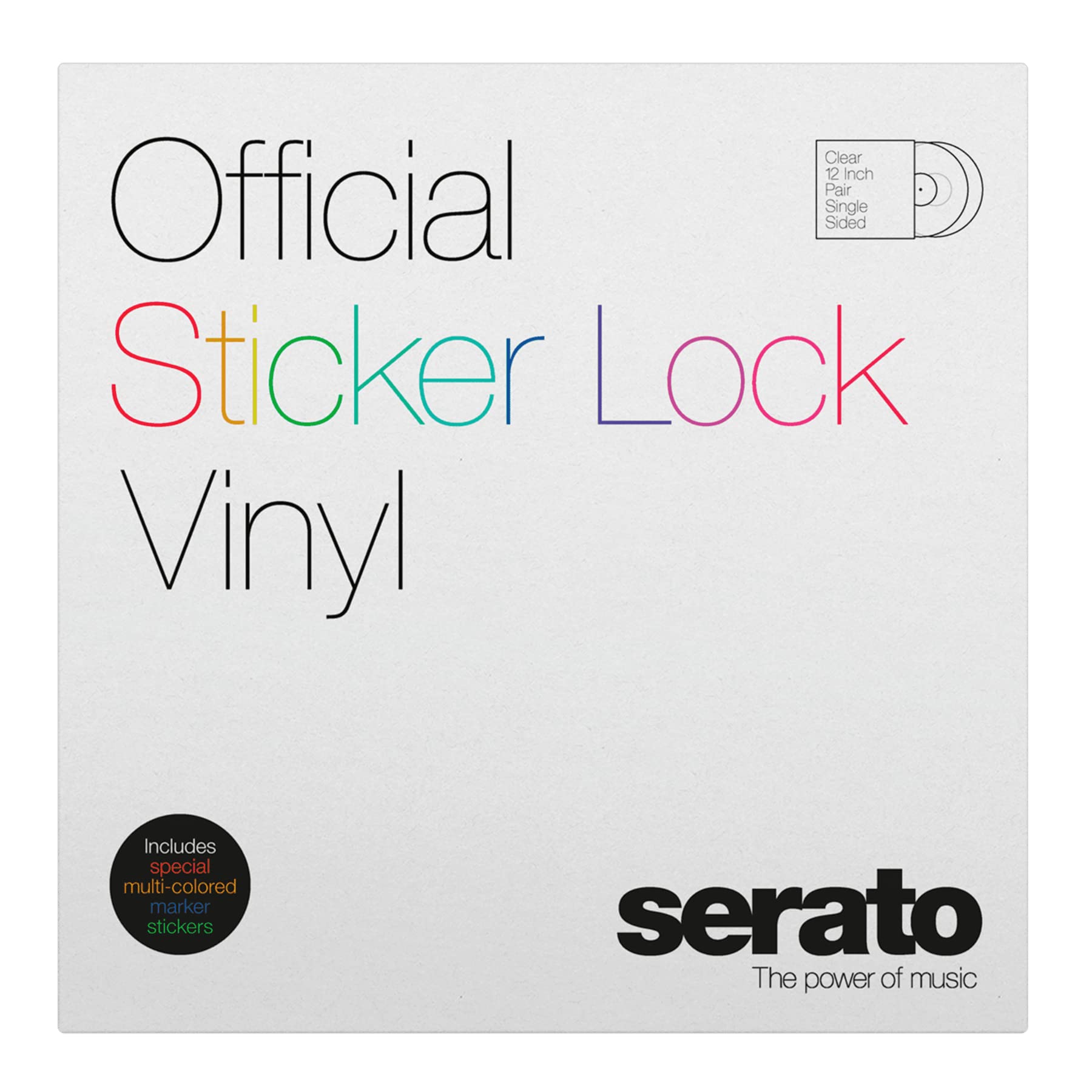 Serato SCV-PS-SL-BM Sticker Lock 12" Control Vinyl pressing for Serato DJ - (Pair)