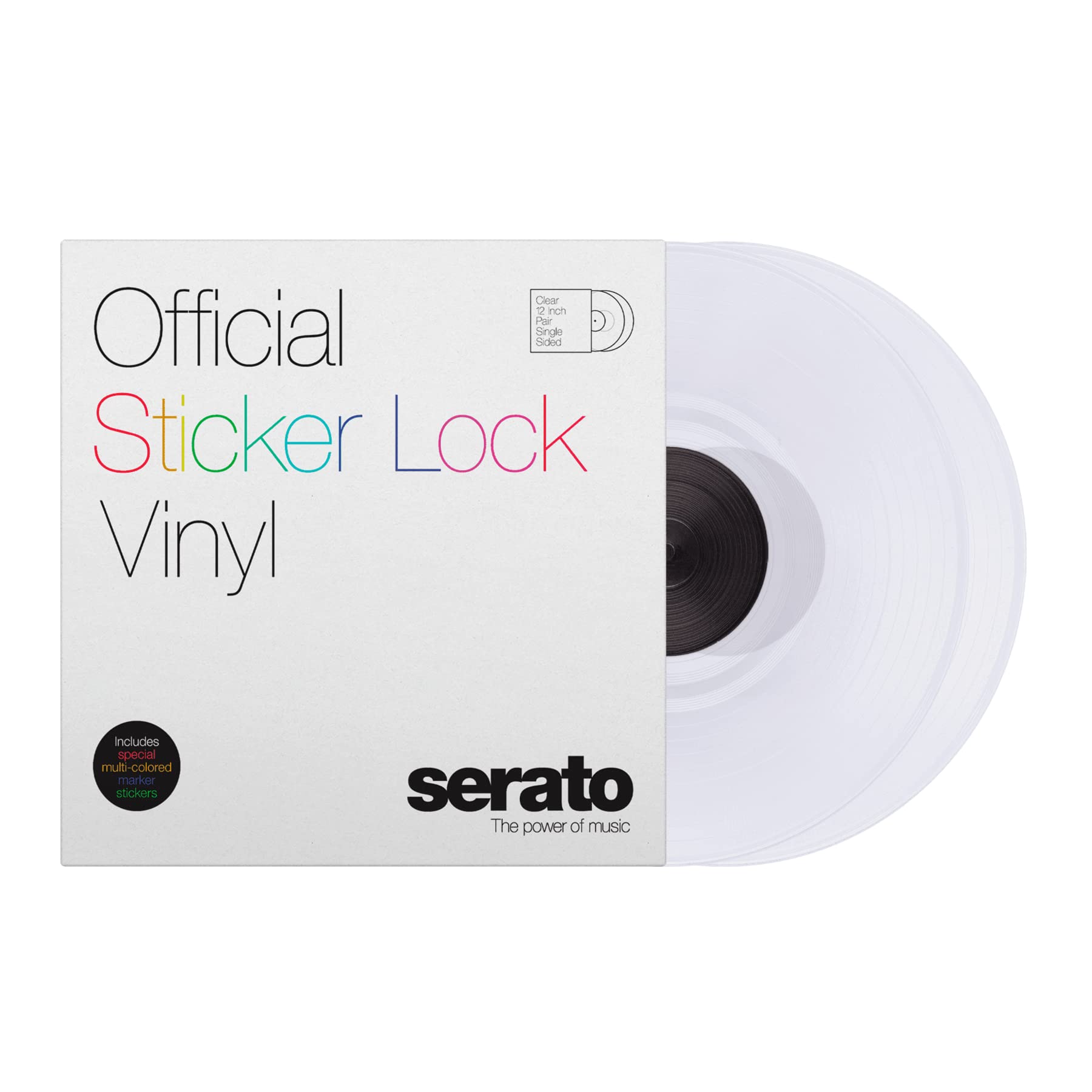 Serato SCV-PS-SL-BM Sticker Lock 12" Control Vinyl pressing for Serato DJ - (Pair)