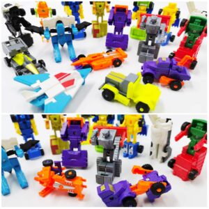 SCKTYZS Morphing Robot Construction Toy Cars Mini Pull Back Vehicles Set of 16 Action Figure Party Supplies Birthday Favors Decorations Kit for Toddlers Kids Boys Prizes Goodie