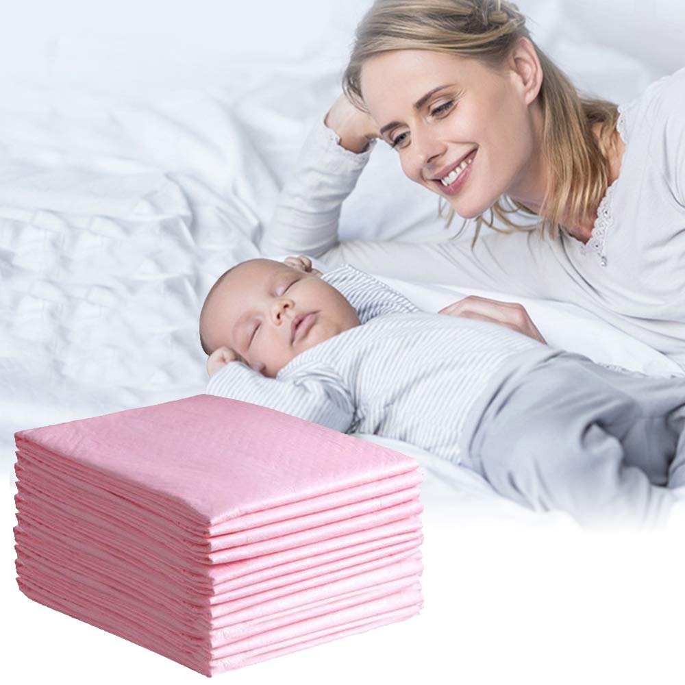 OBloved Changing Pad Liners,20 Pack Diaper Changing Pad,Waterproof Changing Pad Cover,Breathable Baby Changing Pad Underpads Bed Table Mat,18 Inches X 13 Inches (Pink)