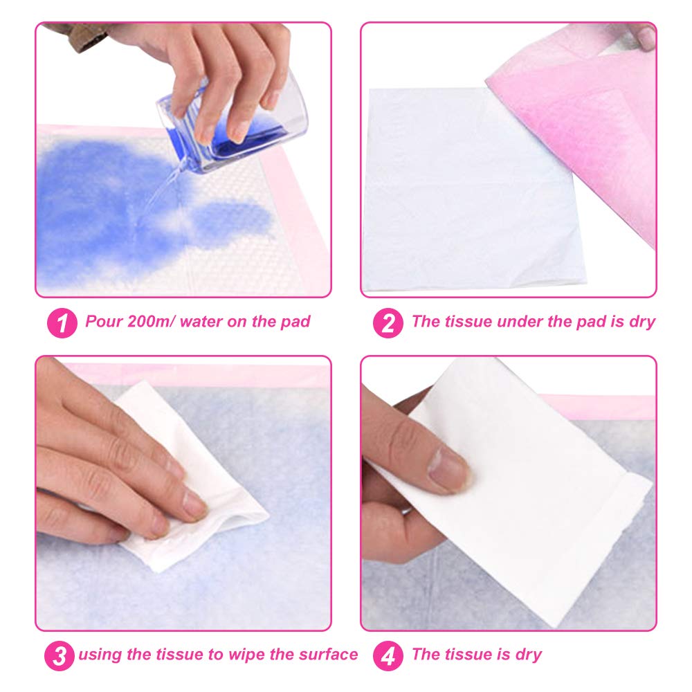 OBloved Changing Pad Liners,20 Pack Diaper Changing Pad,Waterproof Changing Pad Cover,Breathable Baby Changing Pad Underpads Bed Table Mat,18 Inches X 13 Inches (Pink)