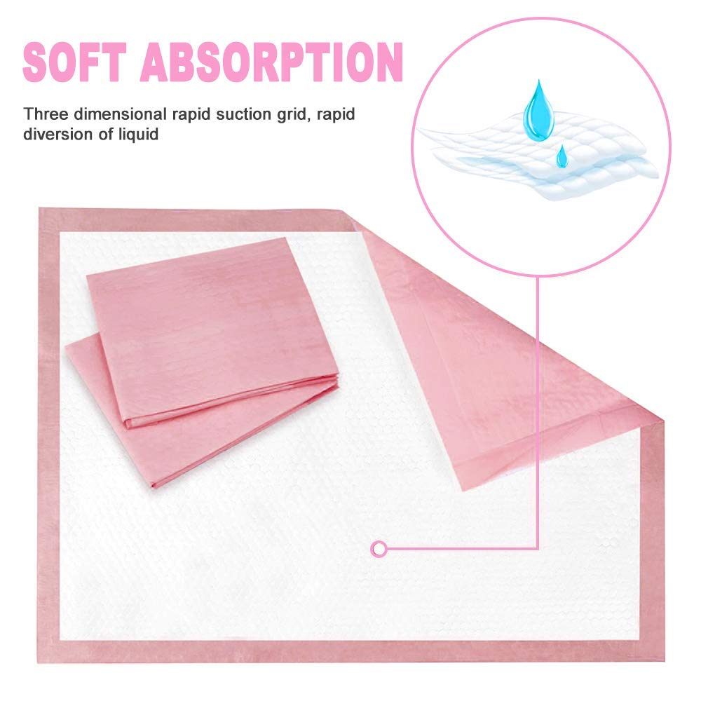 OBloved Changing Pad Liners,20 Pack Diaper Changing Pad,Waterproof Changing Pad Cover,Breathable Baby Changing Pad Underpads Bed Table Mat,18 Inches X 13 Inches (Pink)