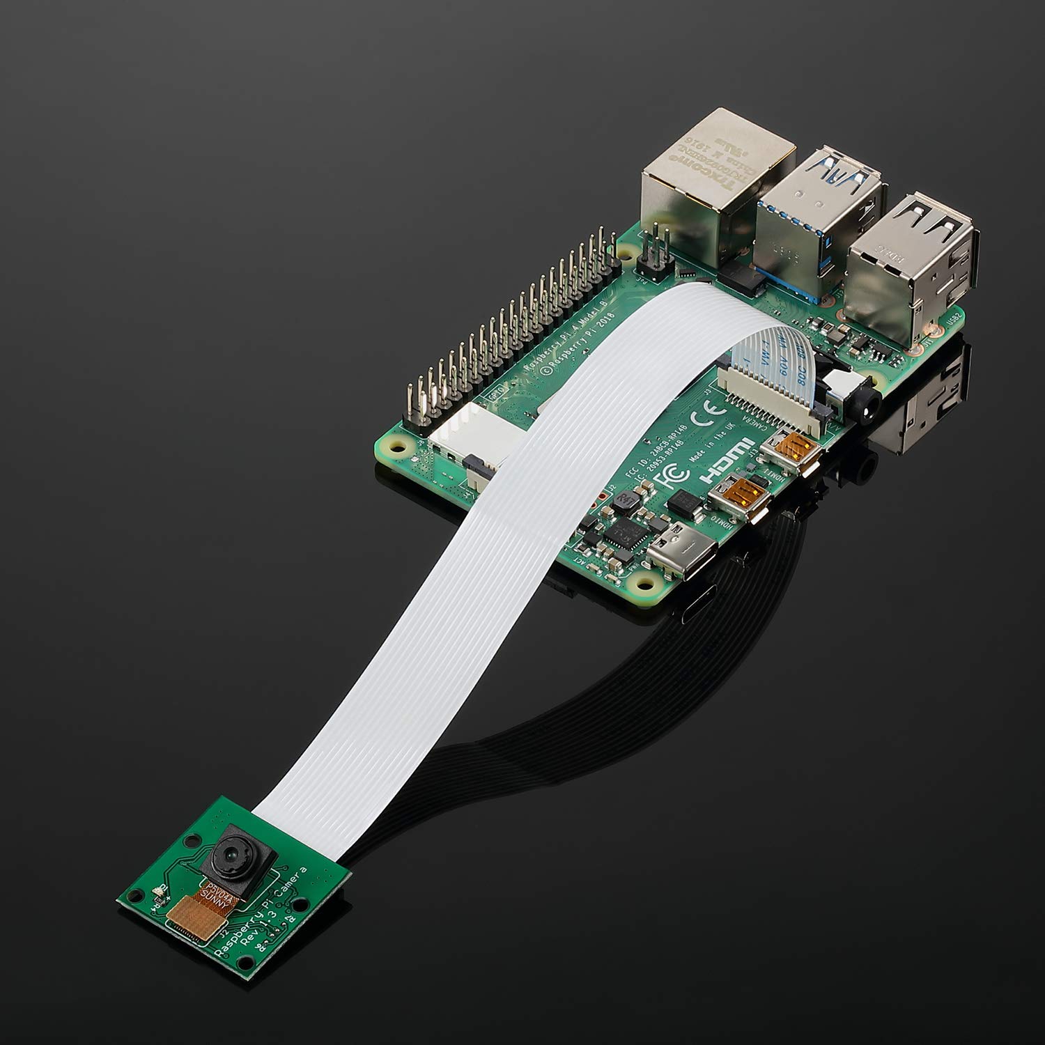 Frienda 15 Pieces Flexible Ribbon Cable Set, Compatible with Raspberry Pi Camera, Including 3.9'' 5.9'' 7.87'' 9.84'' 11.8'' 15.74'' 19.69'' 39.37'' for Pi Camera, 6.3'' for Pi Zero