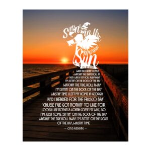 sittin' on the dock of the bay - otis redding music decor wall art, this wall decor music poster is a great print for music room, office decor, home decor, or room decor aesthetic, unframed - 11x14