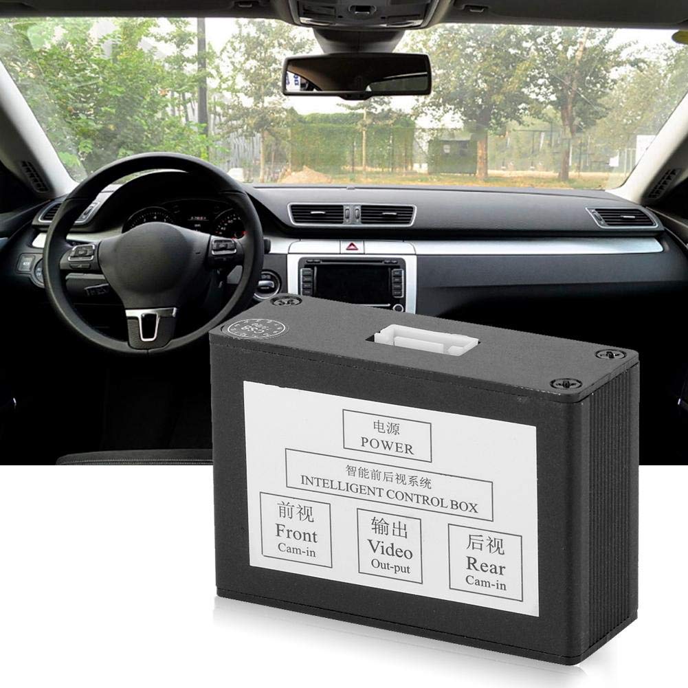 Car Front View Camera Switcher, Smart Car Parking Camera Converter Front Rear View Video Switch Channel Control Box