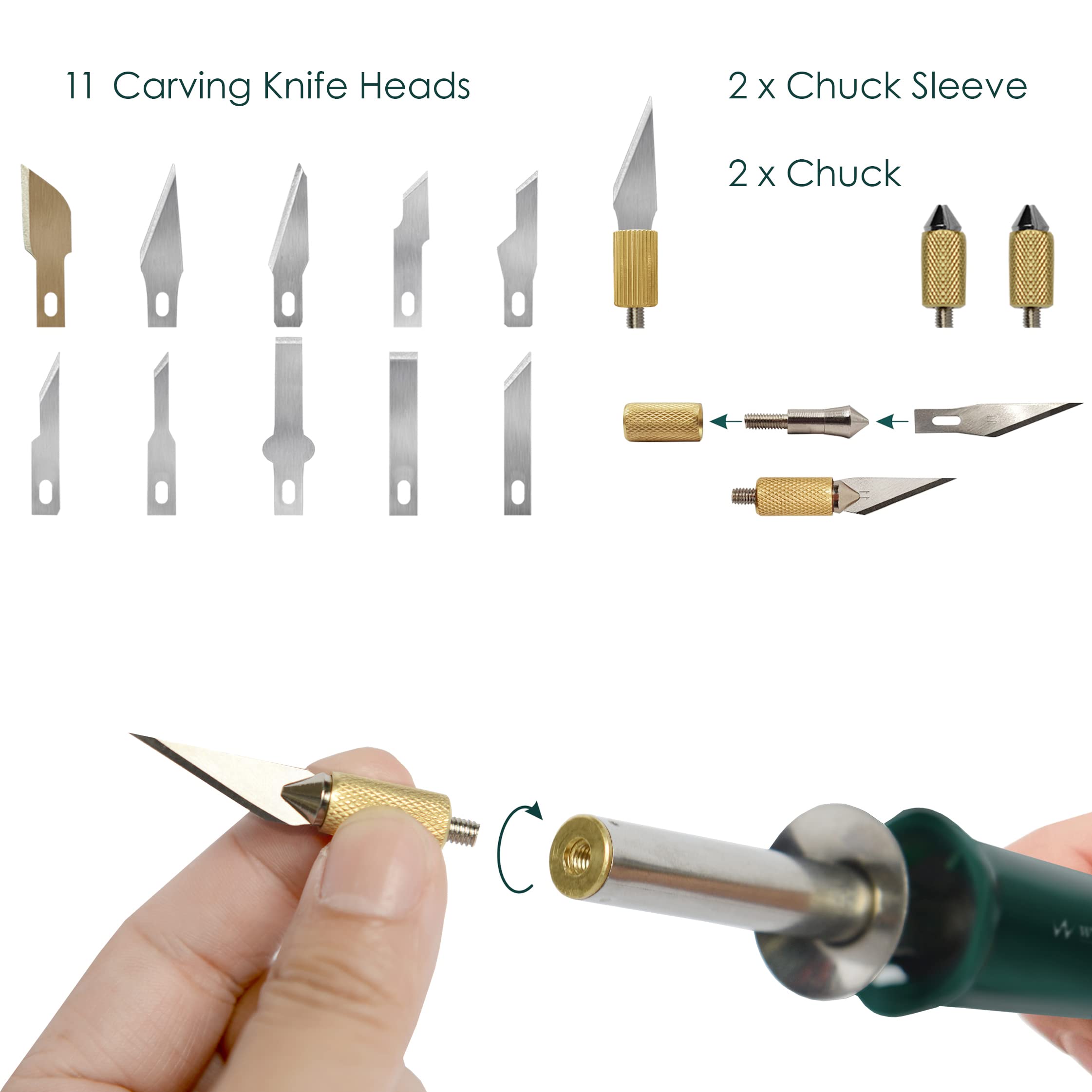 WINONS Hot Knife Cutting Tool, WHK0005 Hot Knife Plastic Cutter Tool also Effective as a Foam Board Cutter and Stencil Cutter (Kit of 19)