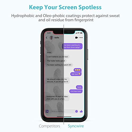 SYNCWIRE Privacy Screen Protector for iPhone 11/XR 6.1'', 2-Pack Unbreakable Anti Spy Tempered Glass Saver Black[Easy Installation Frame][10X Stronger][Bubble Free][Sensitive Touch]