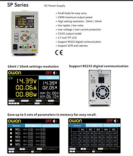 DC Power Supply OWON SP3051 1 Channel,MAX 150W Output Power Supply 30V 5A