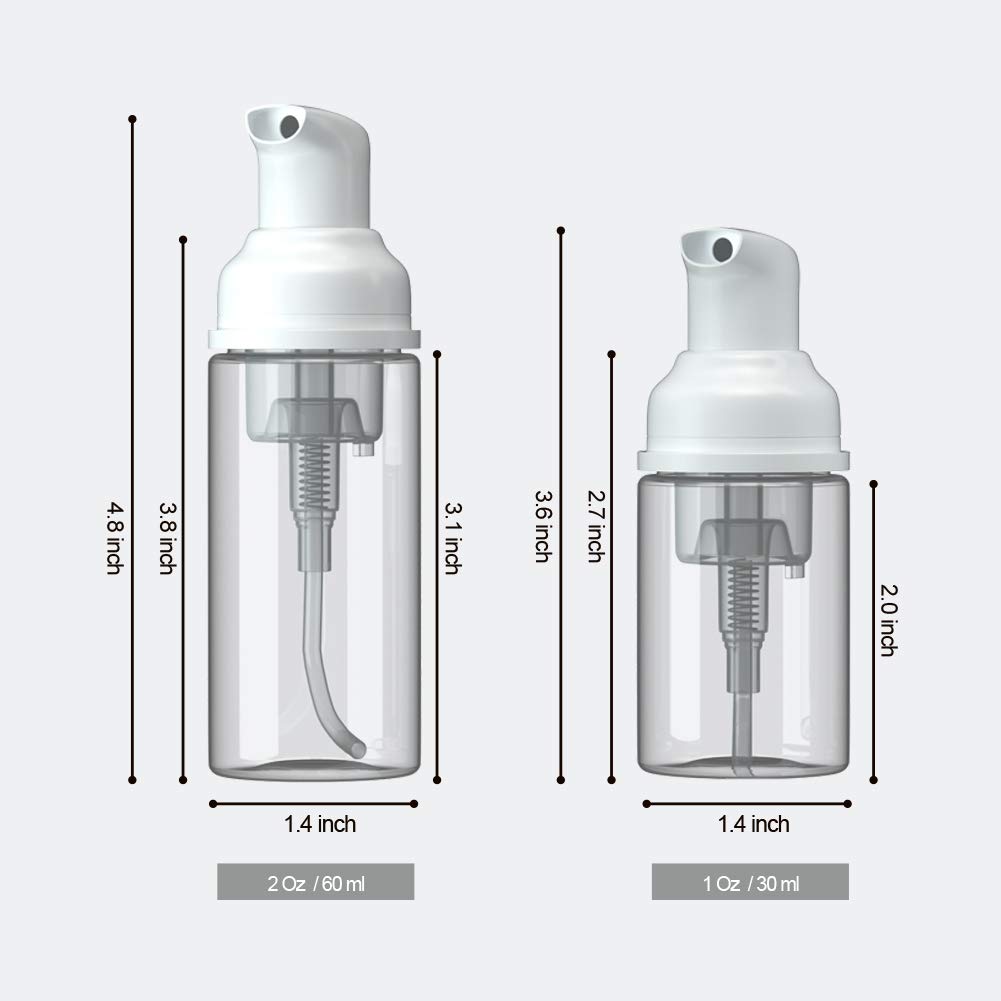 24 Pcs Empty Foam Pump Bottle 1oz/30ml Travel Size Plastic Pump Bottle Soap Bottle Portable Small Hand Sanitizer Dispenser Bottles, Refillable Clear Instant Foaming Bottles for Hand Lotion Shampoo