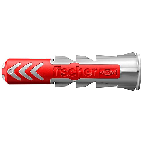 fischer DuoPower 5/16"x1-5/8", Powerful Universal Plug with Intelligent 2-Component Technology for fastenings in Concrete, Bricks, Gypsum plasterboard, chipboard, etc., 100 Plugs Without Screws