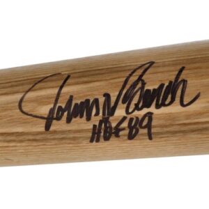 Johnny Bench Cincinnati Reds Autographed Louisville Slugger Bat with "HOF 89" Inscription - Autographed MLB Bats