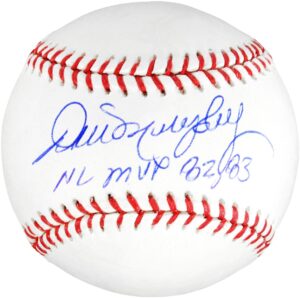 dale murphy atlanta braves autographed baseball with "nl mvp 82/83" inscription - autographed baseballs