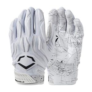 evoshield stunt padded football receivers gloves - white, extra large