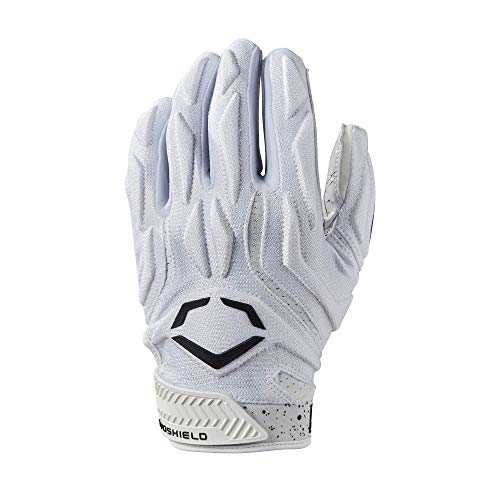 Evoshield Stunt Padded Football Receivers Gloves - White, Extra Large