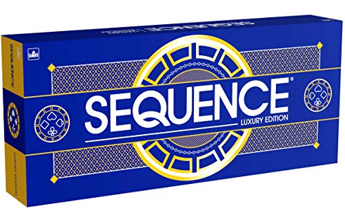 Sequence Luxury Edition - Stunning Set with Deluxe, Cushioned, Roll-Flat Game Mat - Amazon Exclusive by Goliath , Blue, 2-12 players