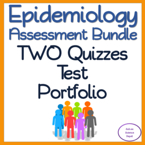 epidemiology assessment bundle: two quizzes, test. & portfolio