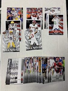 2020 leaf draft football pre nfl cards complete nm hand collated set of 100 cards with 90 cards of players who should be selected in the 2020 nfl draft. includes cards of future stars like joe burrow (3 cards) tua tagovailoa (3 cards) justin herbert (2 ca