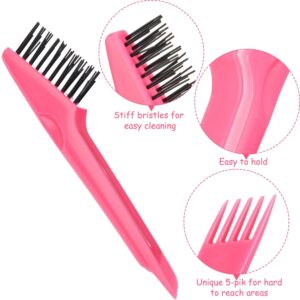 2 Pieces Hair Brush Cleaner Tool 2-in-1 Hair Brush Cleaning Tool Hair Brush Remover Rake for Removing Hair Dust Mini Wet Hair Comb for Removing Dirt Home Salon Use