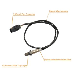 LSU 4.9 Lambda WideBand O2 Oxygen Sensor | for AEM 30-4110 30-0300 30-0310 - X Series AFR Inline Controller - UEGO A/F Ratio Wideband 02 Gauge | Replace# 17025, 0258017025