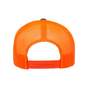 Love Sketches Embroidered Lacrosse Trucker Snapback Cap Mesh Back Men and Women (Charcoal/Neonorange-wt)