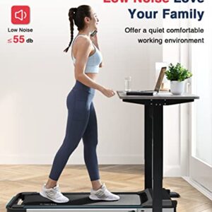 REDLIRO Under Desk Treadmill, 2 in 1 Motorized Portable Foldable Treadmill Compact Fold Up Walking Pad, Sturdy Folding for Small Space with Remote Control, LED Display Home & Office Use