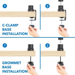 MOUNT-IT! Adjustable Microphone Boom Arm [3/8’’ to 5/8’’ Screw Adapter] Suspension Scissor Mic Stand, Desk Mount For Blue Snowball, Yeti, & Other Studio and Gaming Microphones (With Cable Management)