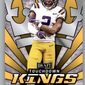 2020 Leaf Draft Gold Football #87 Justin Jefferson Pre-Rookie Trading Card LSU Tigers