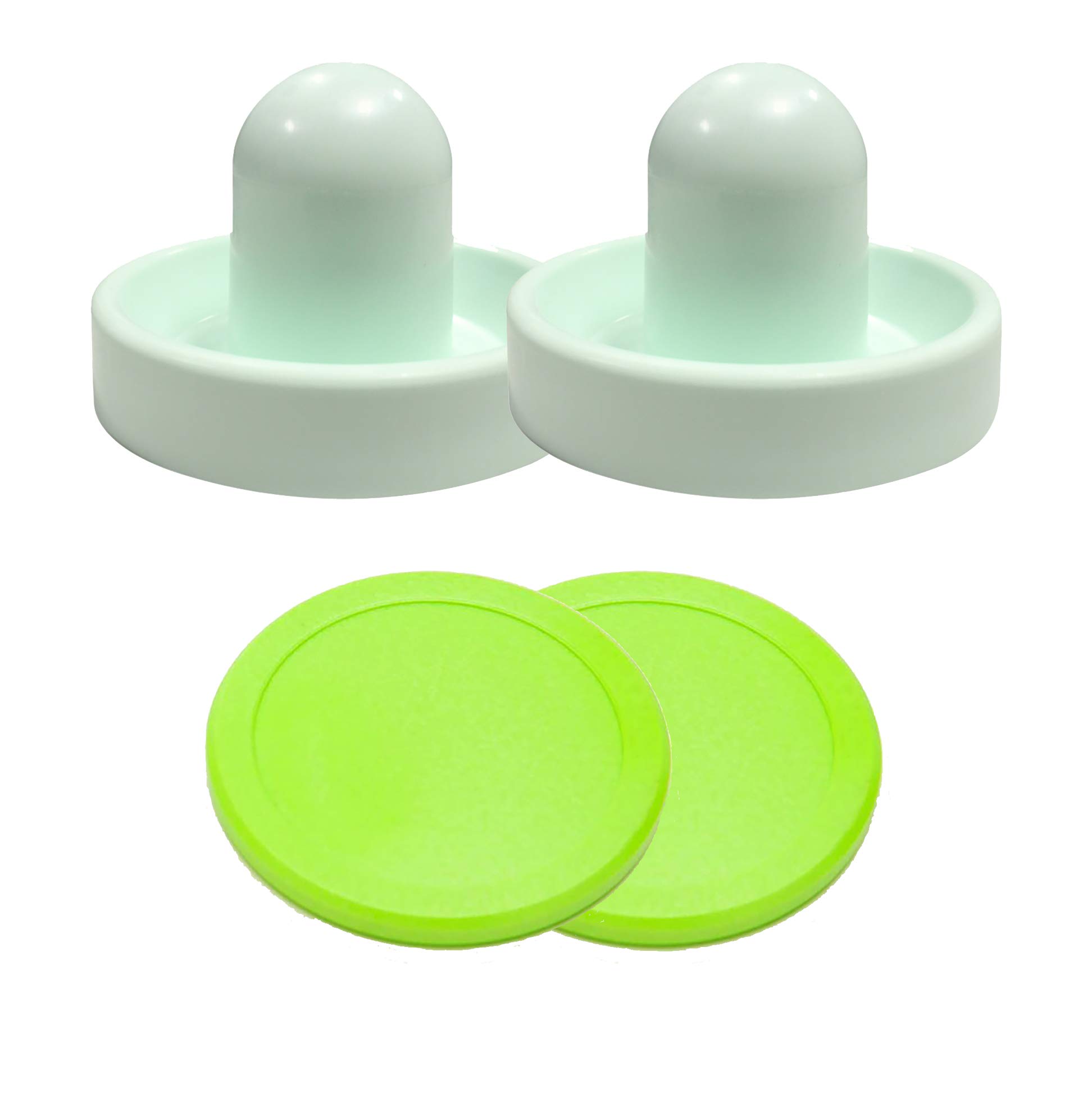 Dynamo Air Hockey Goalie Mallet Set & 2.5 Inch Green Pucks