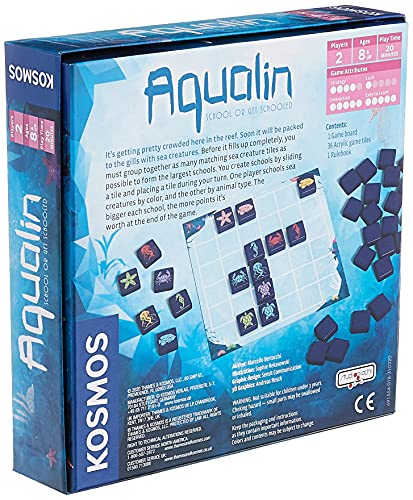 Thames & Kosmos Aqualin | Beautiful 2 Player Strategy Board Game | Kosmos Games | Ages 8 and Up | Quality Plastic Tiles | Beautiful Artwork