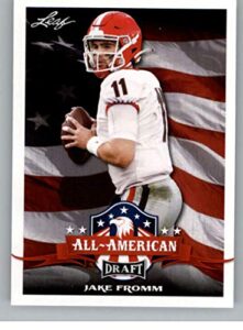 2020 leaf draft football #73 jake fromm pre-rookie trading card georgia bulldogs