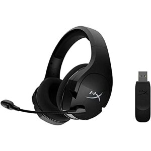 hyperx cloud stinger core – wireless lightweight gaming headset, dts headphone:x spatial audio, noise cancelling microphone, for pc, black