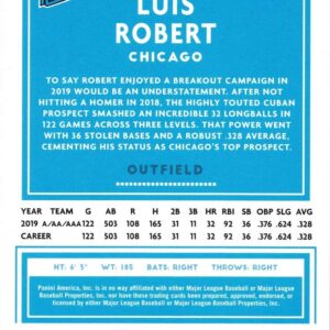 2020 Panini Donruss Baseball #264 Luis Robert Rookie Card - Rated Rookie