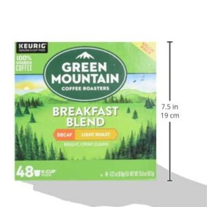 Green Mountain Coffee Roasters Breakfast Blend Single-Serve Keurig K-Cup Pods, Light Roast Coffee, 48 Count