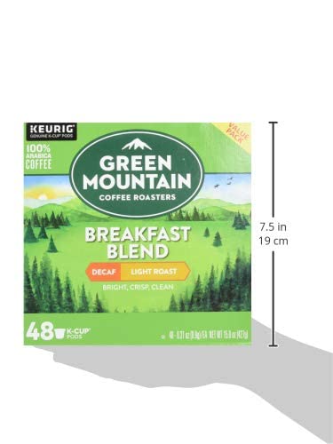 Green Mountain Coffee Roasters Breakfast Blend Single-Serve Keurig K-Cup Pods, Light Roast Coffee, 48 Count