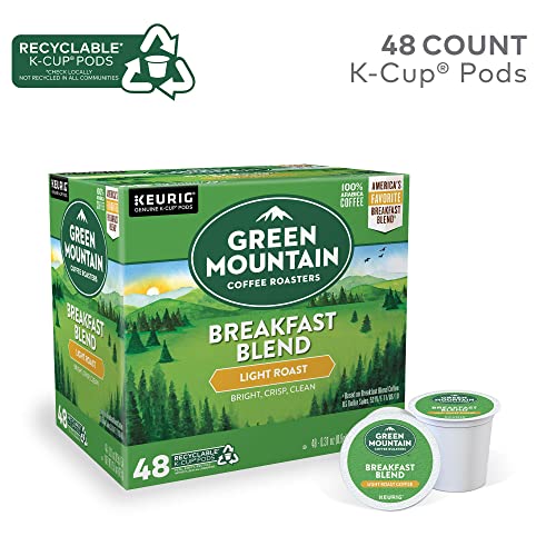 Green Mountain Coffee Roasters Breakfast Blend Single-Serve Keurig K-Cup Pods, Light Roast Coffee, 48 Count