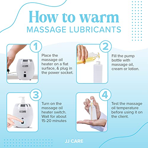 JJ CARE Lotion Warmer w/ 300ml Oil Warmer Pump Bottle, Massage Oil Warmer for Massage Therapy, Lotion Warmer Dispenser Heated, Oil Warmer for Massage, Lotion Bottle Warmer, Massage Oil Warmer Electric