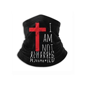 i am not ashamed big red cross christian unisex bandanas mouth mask face masks cover neck warmer for dust wind sun uv