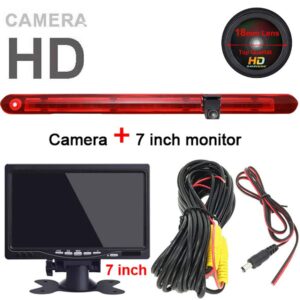 Super HD 1280x720 Pixels 1000 TV Lines 3rd Brake Light Reversing Camera Brake lamp Parking Camera Back up for Mercedes Benz Vito W447 Kasten Tourer V260 Mixto 3 ab 2014+7" car Reverse Monitor