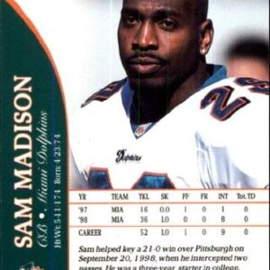 1999 Pacific #209 Sam Madison NFL Football Trading Card