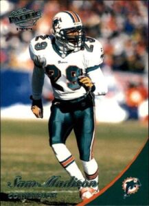 1999 pacific #209 sam madison nfl football trading card