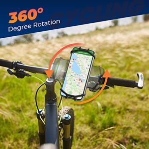 ORIbox Bike Phone Mount, Motorcycle Handlebar Mount, 360° Rotation Silicone Bicycle Phone Holder, Compatible with iPhone 13/12/11 Pro Max XS Max XR X 8 7 6S Plus SE 2022 12 mini,Samsung Galaxy