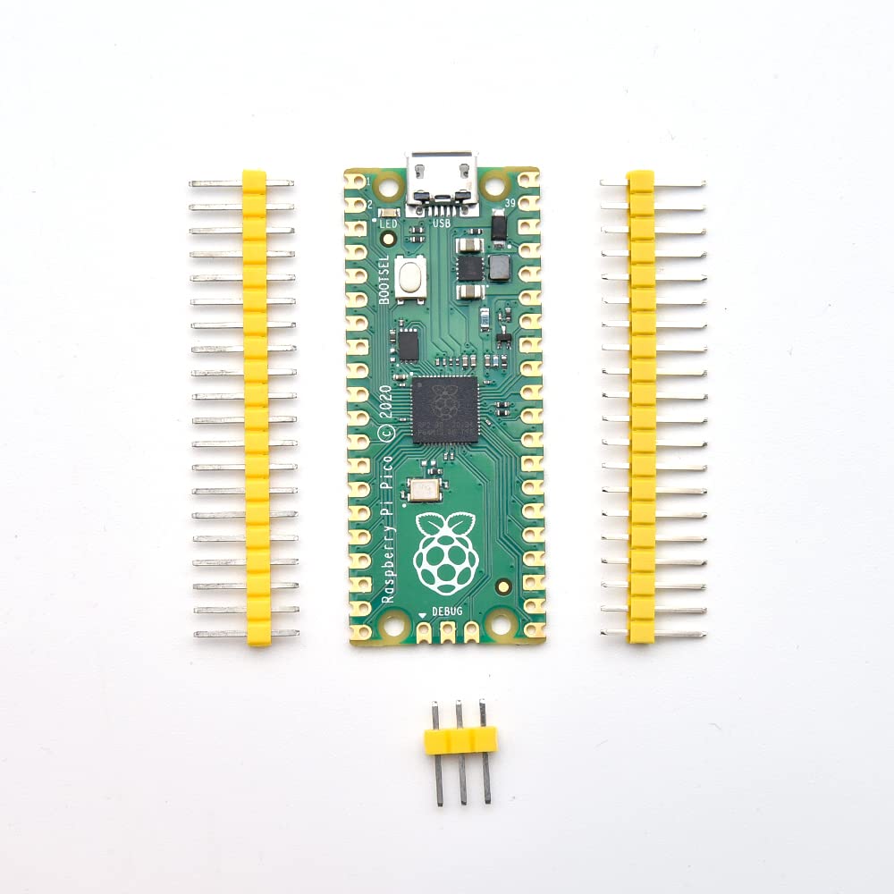 KEYESTUDIO Raspberry Pi Pico Basic Starter Kit with Headers Micro USB Cable, Pico RP2040 Microcontroller, Flexible 26 Multifunction GPIO Pins, Temperature Sensor, Programmable in C & MicroPython