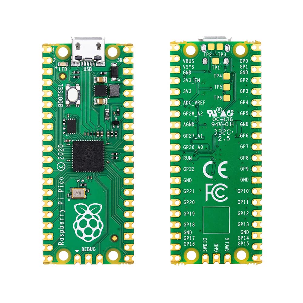 KEYESTUDIO Raspberry Pi Pico Basic Starter Kit with Headers Micro USB Cable, Pico RP2040 Microcontroller, Flexible 26 Multifunction GPIO Pins, Temperature Sensor, Programmable in C & MicroPython