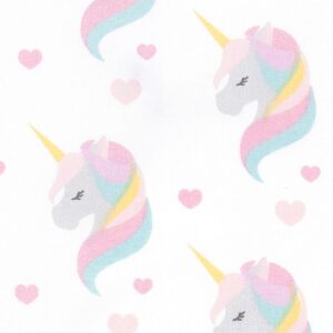 Kids Rule 4-Piece Unicorn Sheet Set | 1 Full Flat Sheet, 1 Full Fitted Sheet & 2 Queen Pillowcases | Made of 100% Softly Brushed Microfiber Polyester | Soft, Smooth & Durable | for Girls | Pink