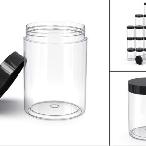 MABUA 8oz Plastic Containers with Lids 30 Pack BPA Free, Clear Empty Refillable Round Sugar Scrub small 8 Oz Plastic Jars with Lids for Cosmetics, Lotions, Body Butter, Liquid Slime & Beauty Products