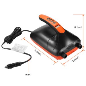 AGPTEK Air Pump, Electric Air Pump 20PSI Digital Electric Air Pump, 12V DC Car Connector, Intelligent Dual Stage & Auto-Off Function, Great for Paddle Boards, Inflatable Boats and Kayaks